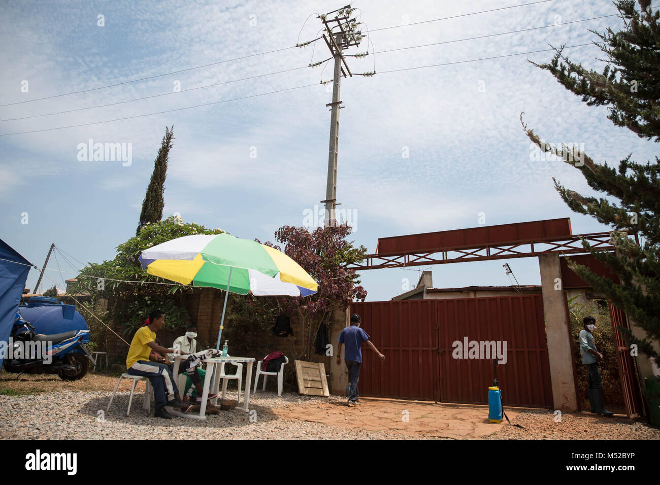 The inside of the entrance to the Central Anti-Plague Hospital ...