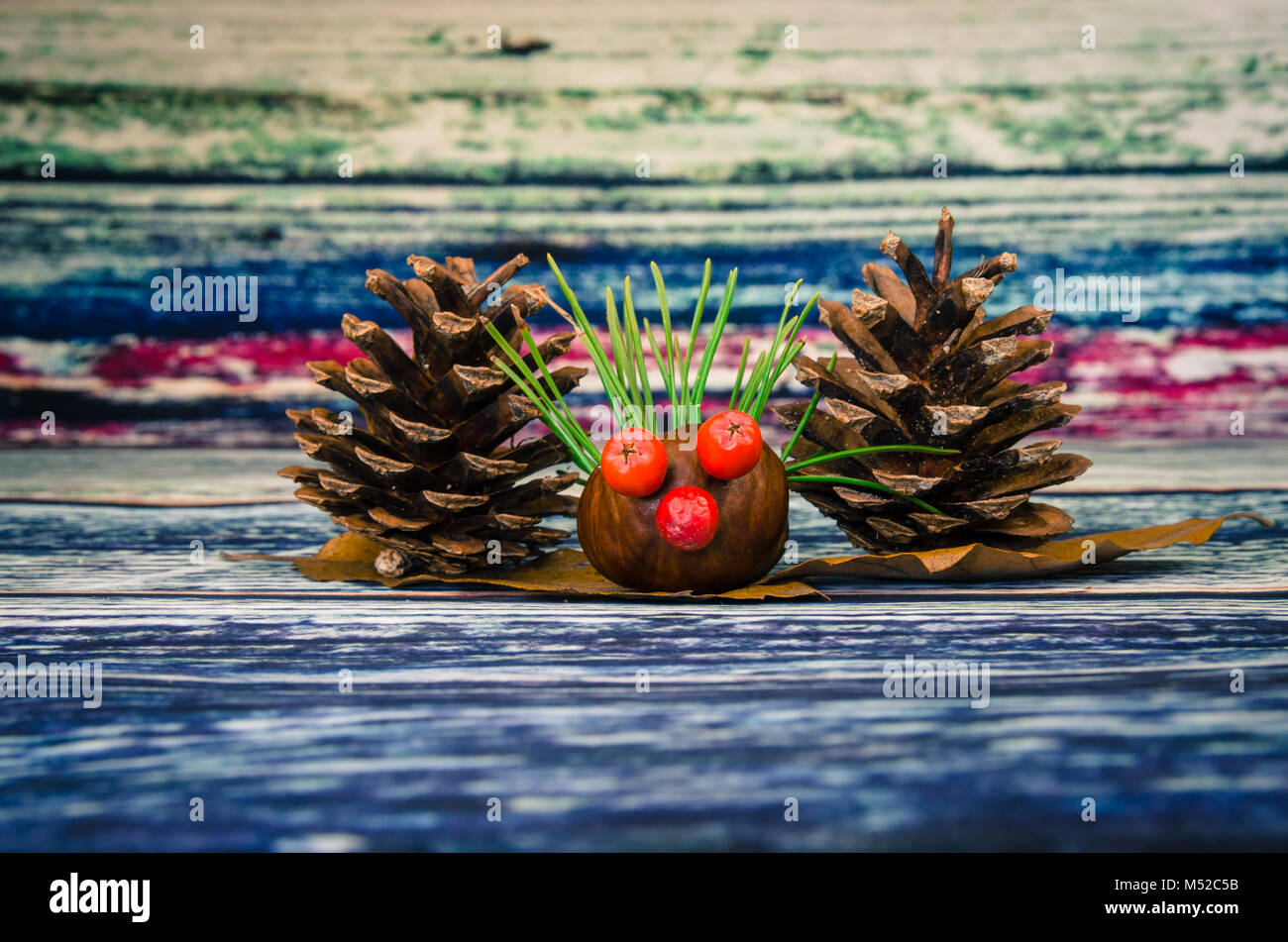 lovely autumn figures made from chestnuts Stock Photo - Alamy