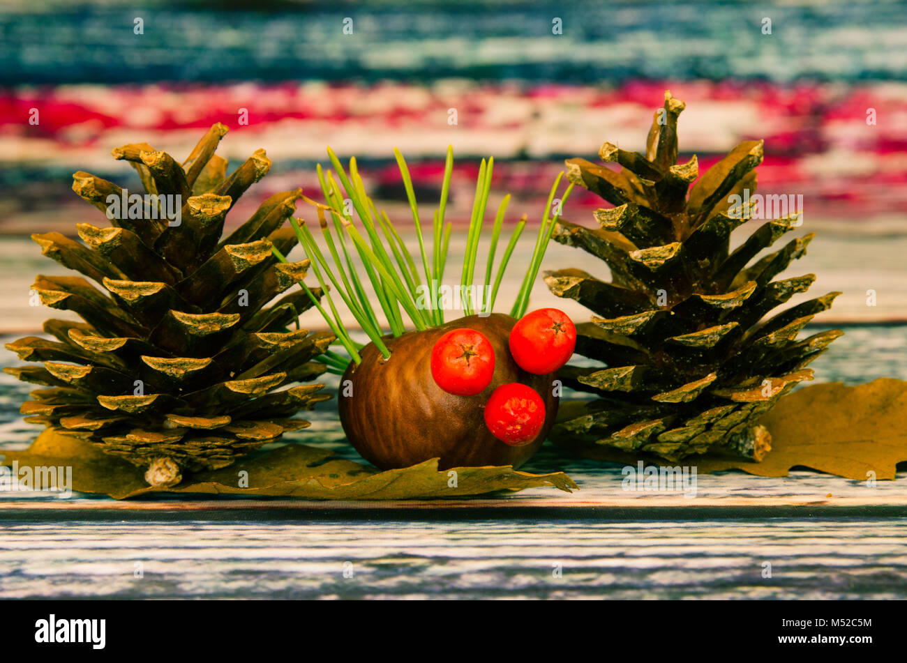 fantasy autumn figures made from chestnuts Stock Photo - Alamy