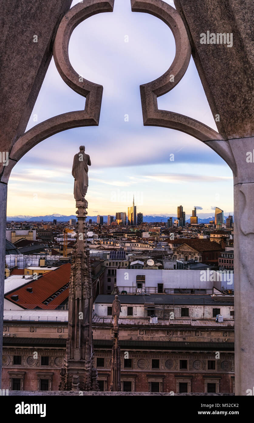 Milan Duomo rooftop Stock Photo - Alamy