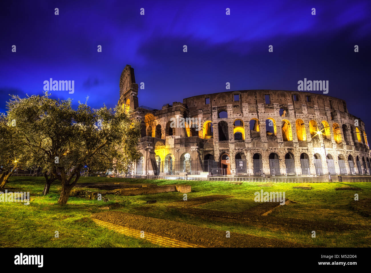 Colosseum at Night Stock Photo - Alamy