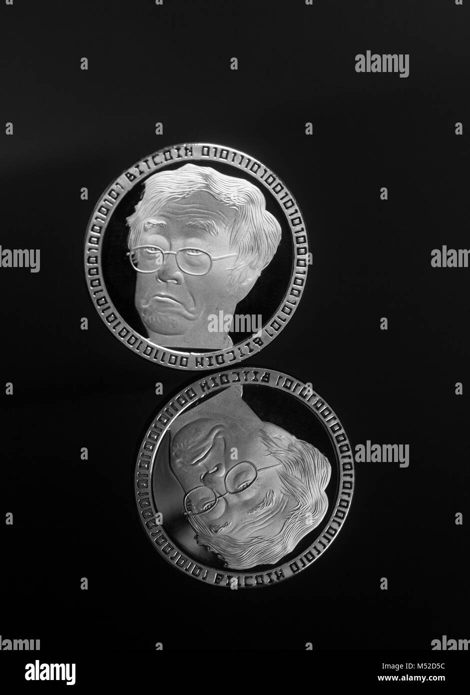 Reflection on coin Black and White Stock Photos & Images - Alamy