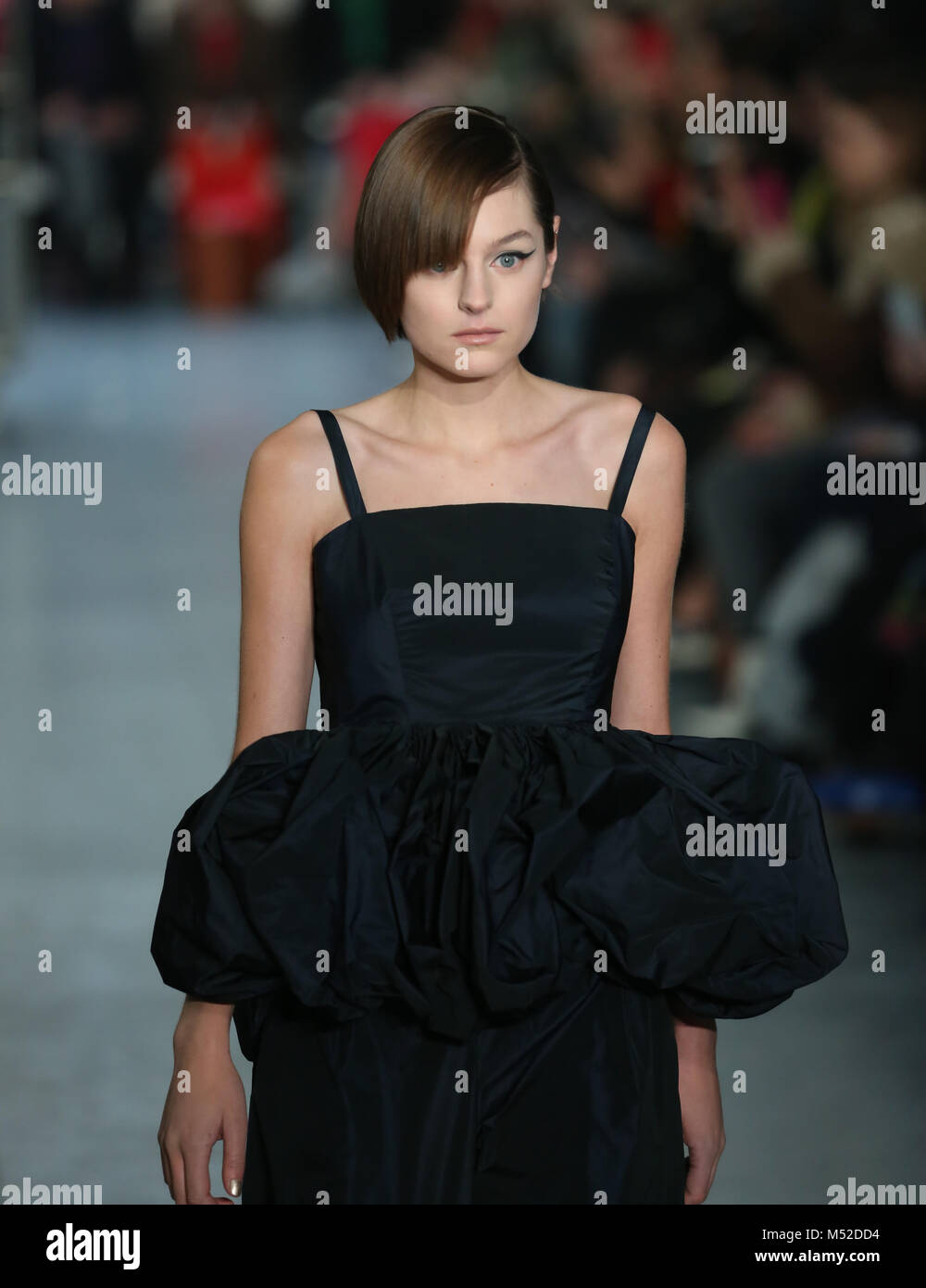 A Model seen walking the runway at Molly Goddard show during London ...