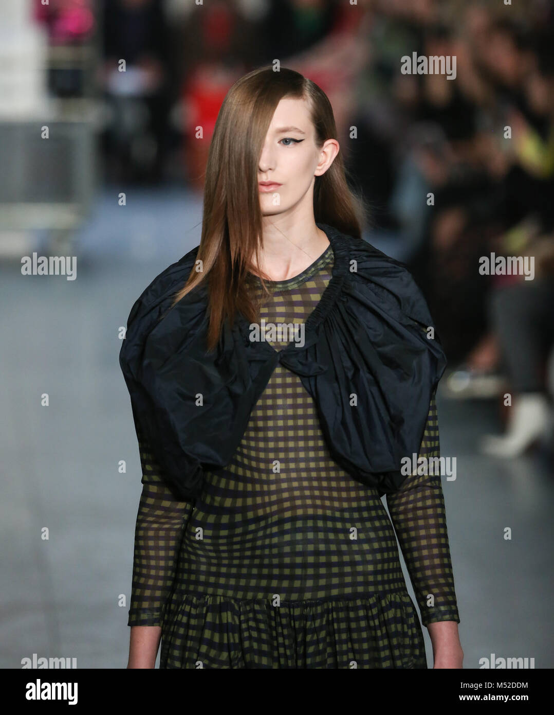 A Model seen walking the runway at Molly Goddard show during London ...