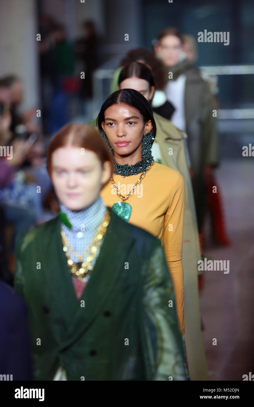 Models walk the runway at the TOGA show during London Fashion Week ...