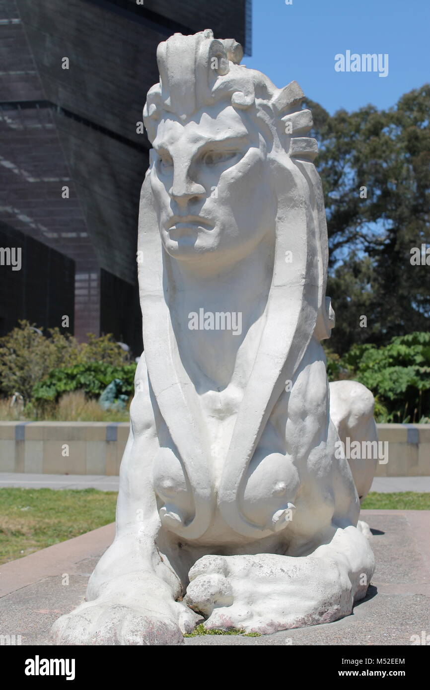 stone sphinx in a garden Stock Photo - Alamy