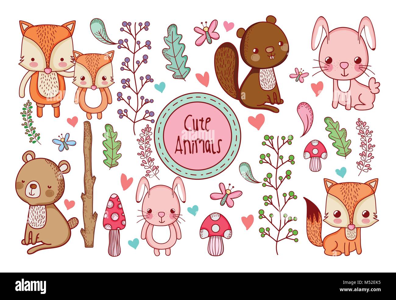 Cute animals cartoon Stock Vector Image & Art - Alamy