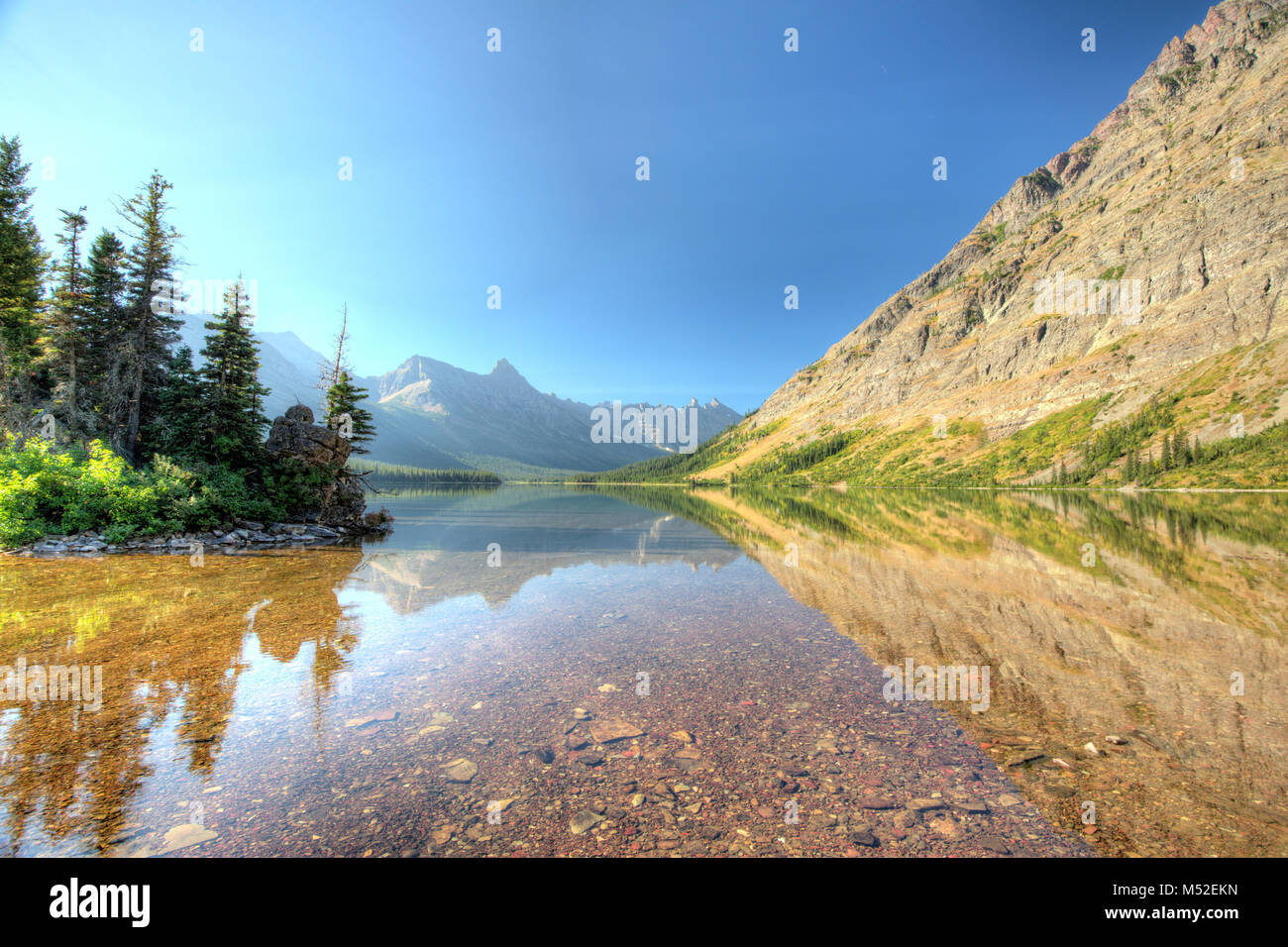 Sunrise Over Elizabeth Lake Foot Campground, Glacier National Park ...