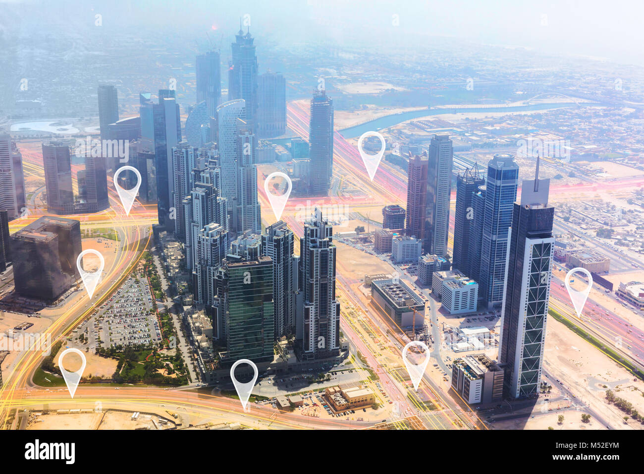 Dubai city map hi-res stock photography and images - Alamy