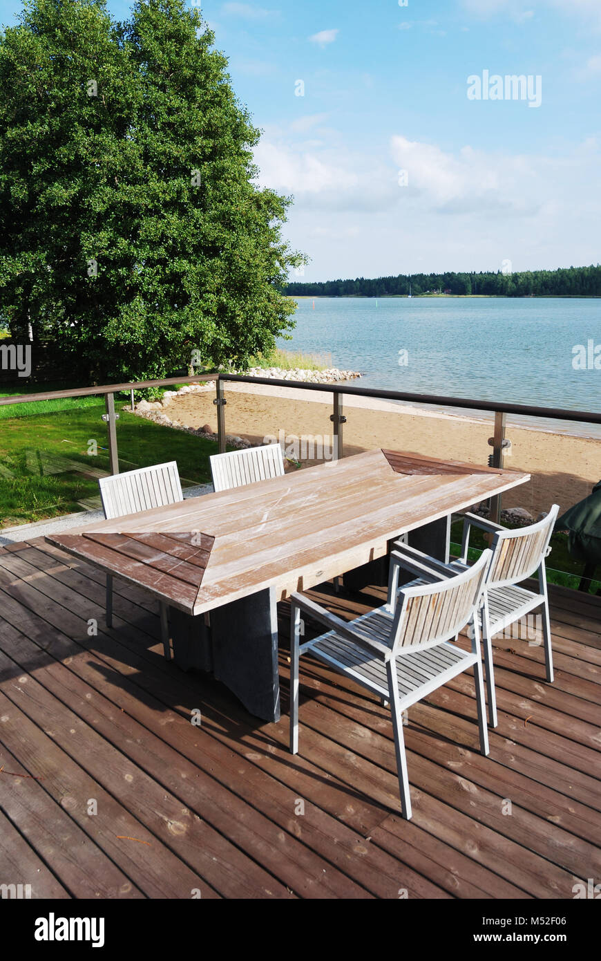 table and chairs on the terrace Stock Photo - Alamy