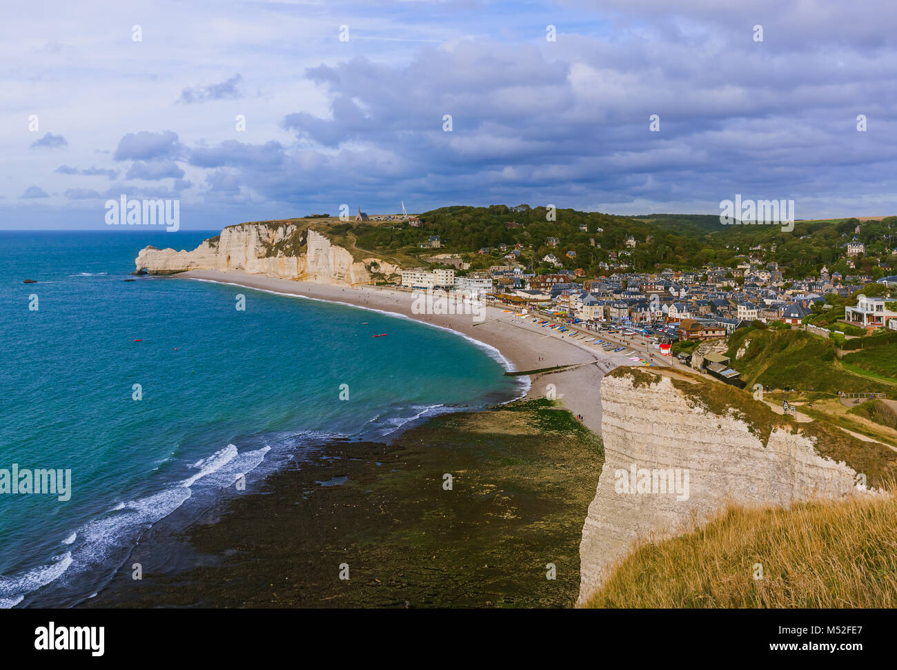 Etretat cliffs with arch - Normandy France Stock Photo - Alamy