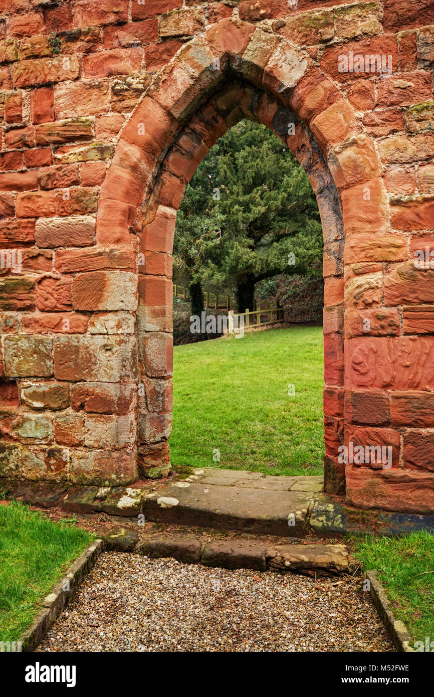 Sandstone arch at Furness Abbey, Barrow in Furness Stock Photo - Alamy
