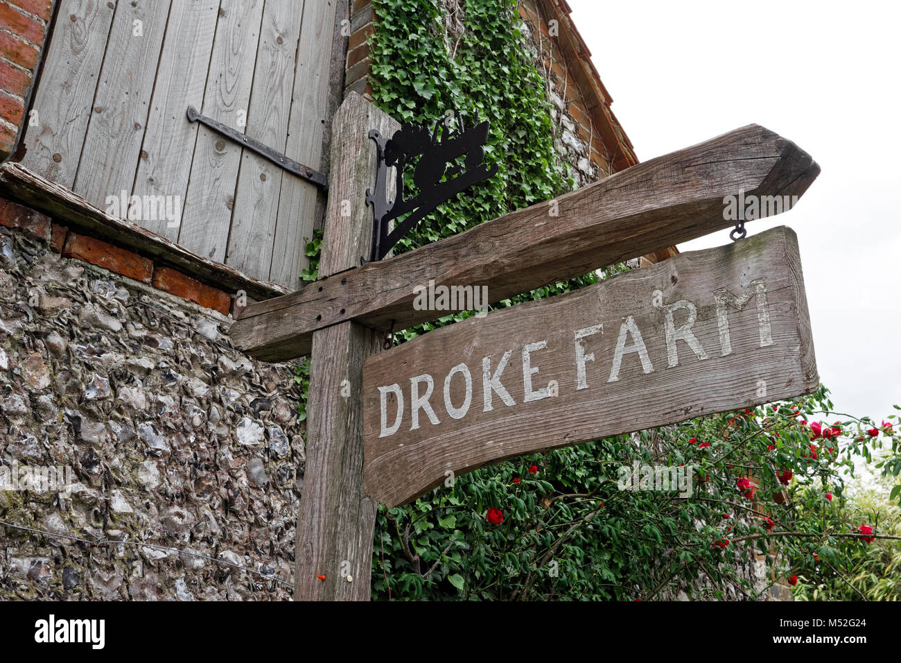 Droke Farm sign post East Dean South Downs National Park ,West Sussex ...