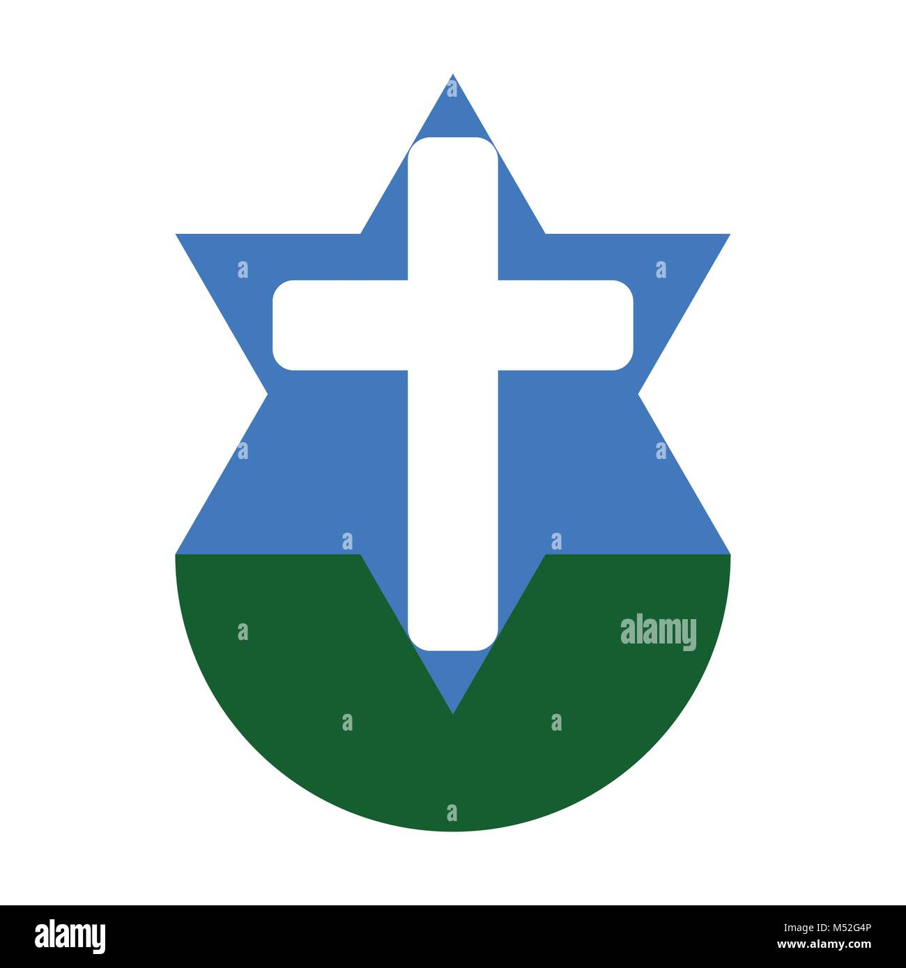 Harmony of religions - Star of Kind David, Christian Cross and Islamic ...
