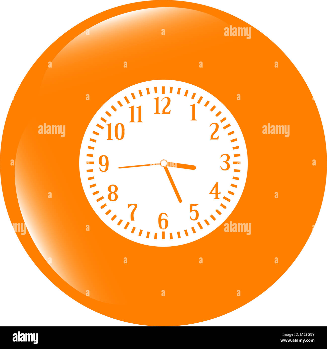 Clock icon button . Flat sign isolated on white background Stock Photo ...