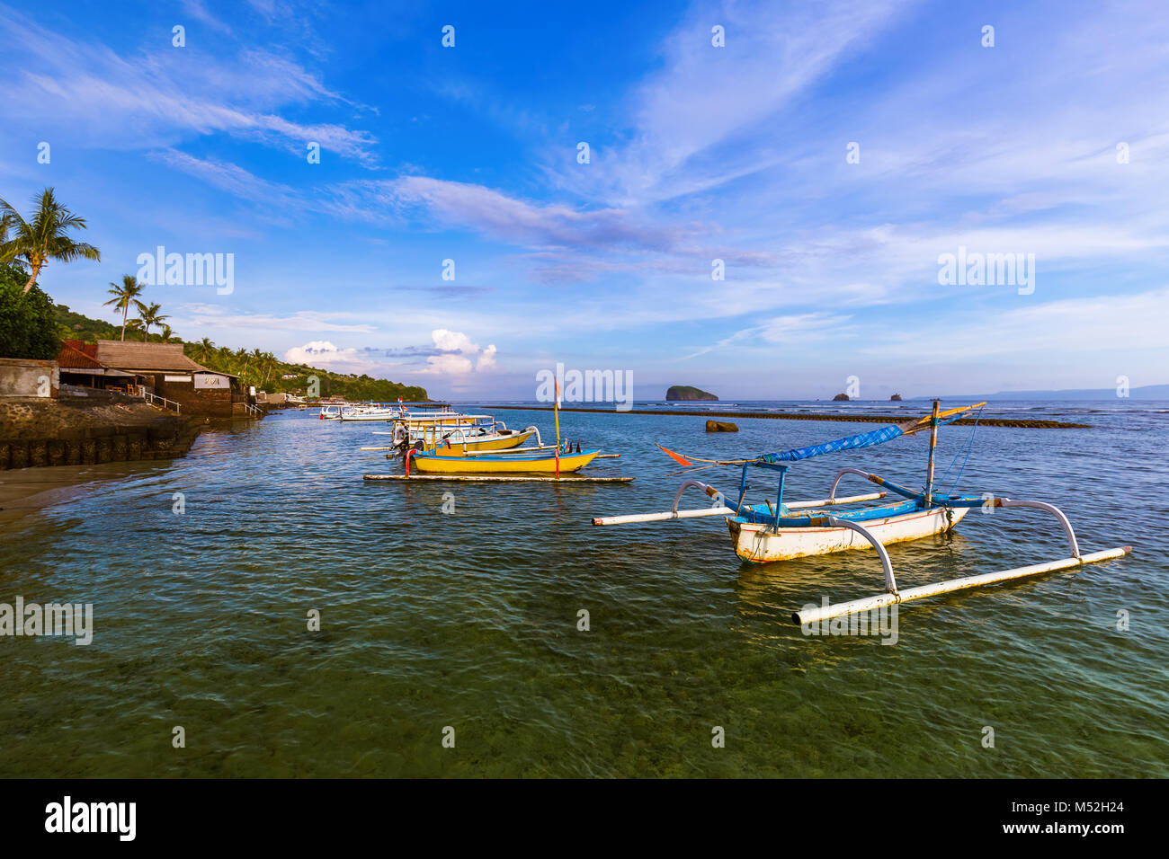 Beach in Candidasa - Bali Island Indonesia Stock Photo - Alamy