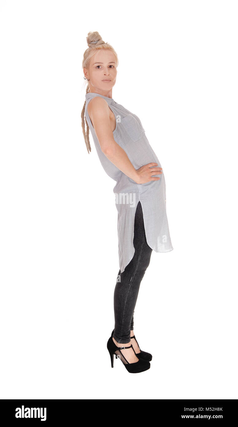 Side profile girl posing standing hi-res stock photography and images ...
