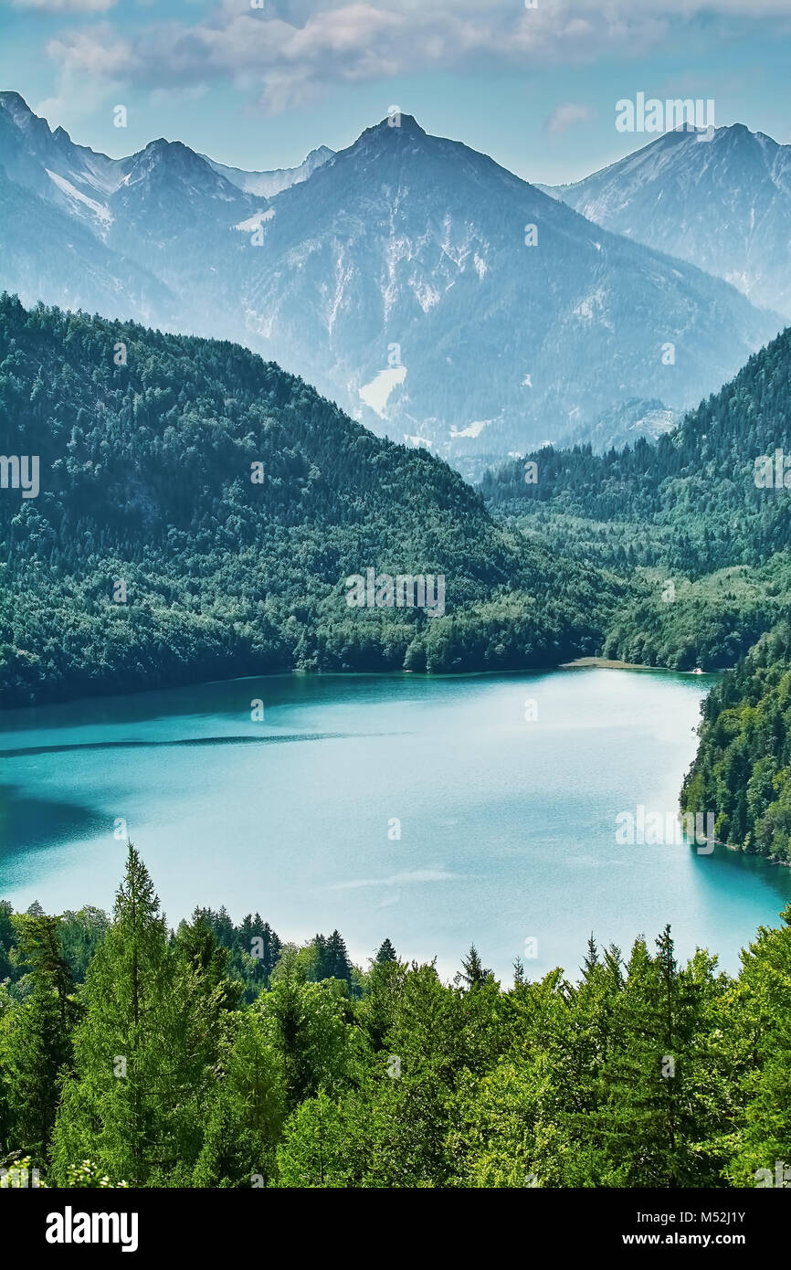 Alpensee Lake in Alps Stock Photo - Alamy