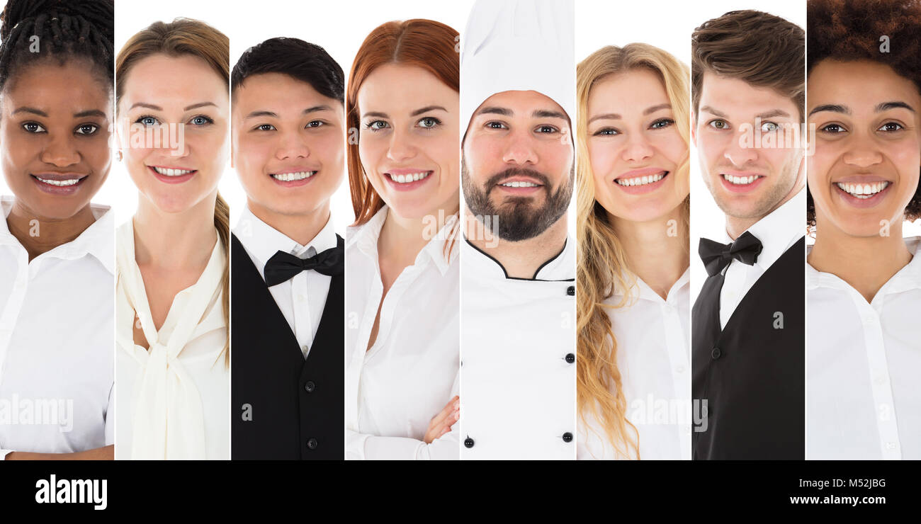 Set Of Young Restaurant Staffs Team Photos Stock Photo - Alamy