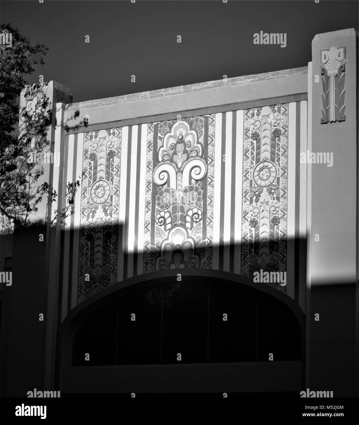 Art Deco building facade in black and white Stock Photo - Alamy