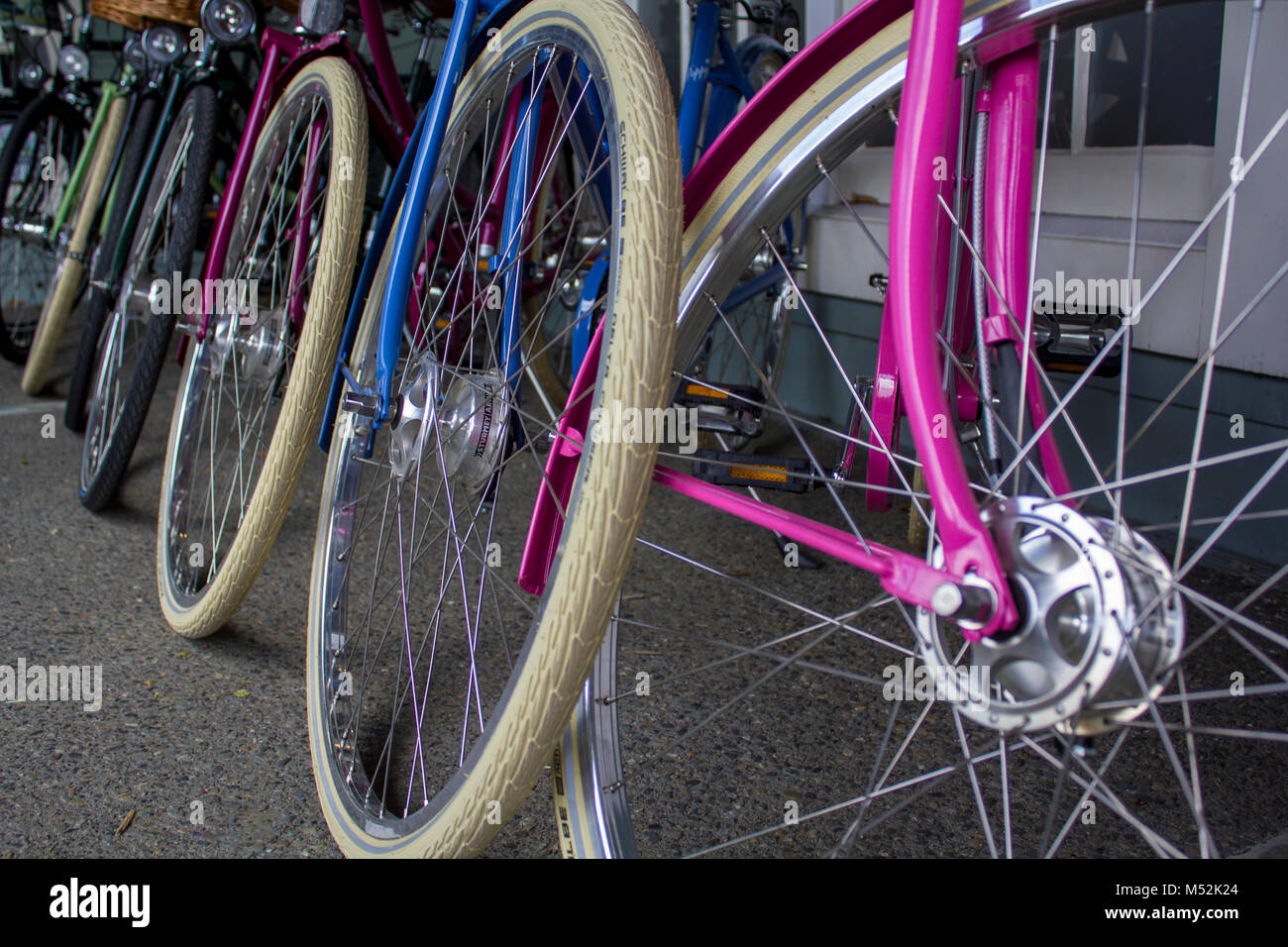 Row of bicycles Stock Photo - Alamy