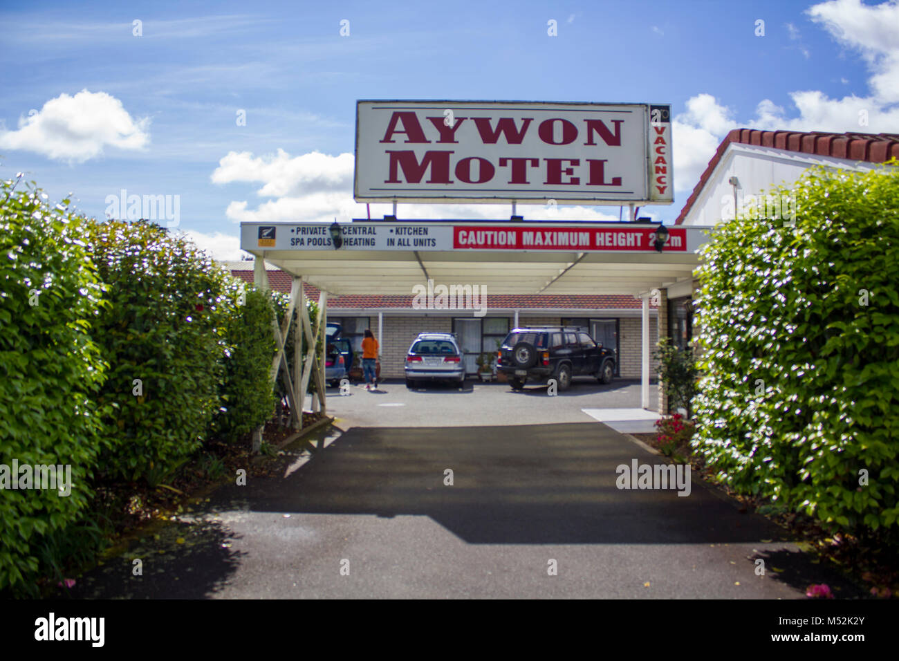 New Zealand Motel front Entrance Stock Photo - Alamy