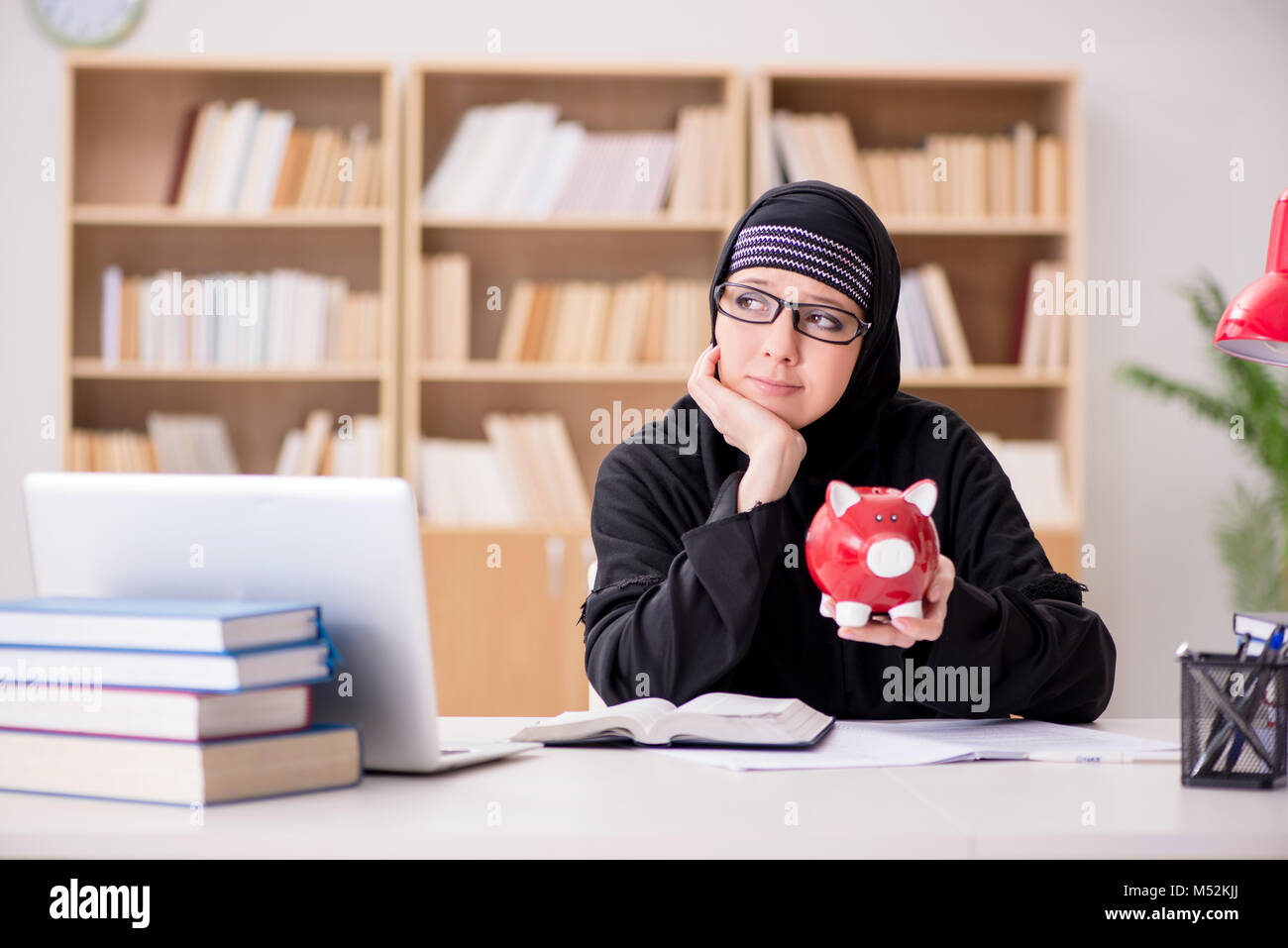 Muslim girl in hijab studying preparing for exams Stock Photo - Alamy