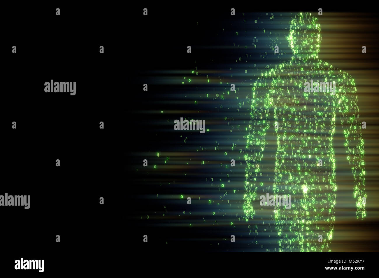 Binary man made of zeros and ones in computing concept Stock Photo - Alamy