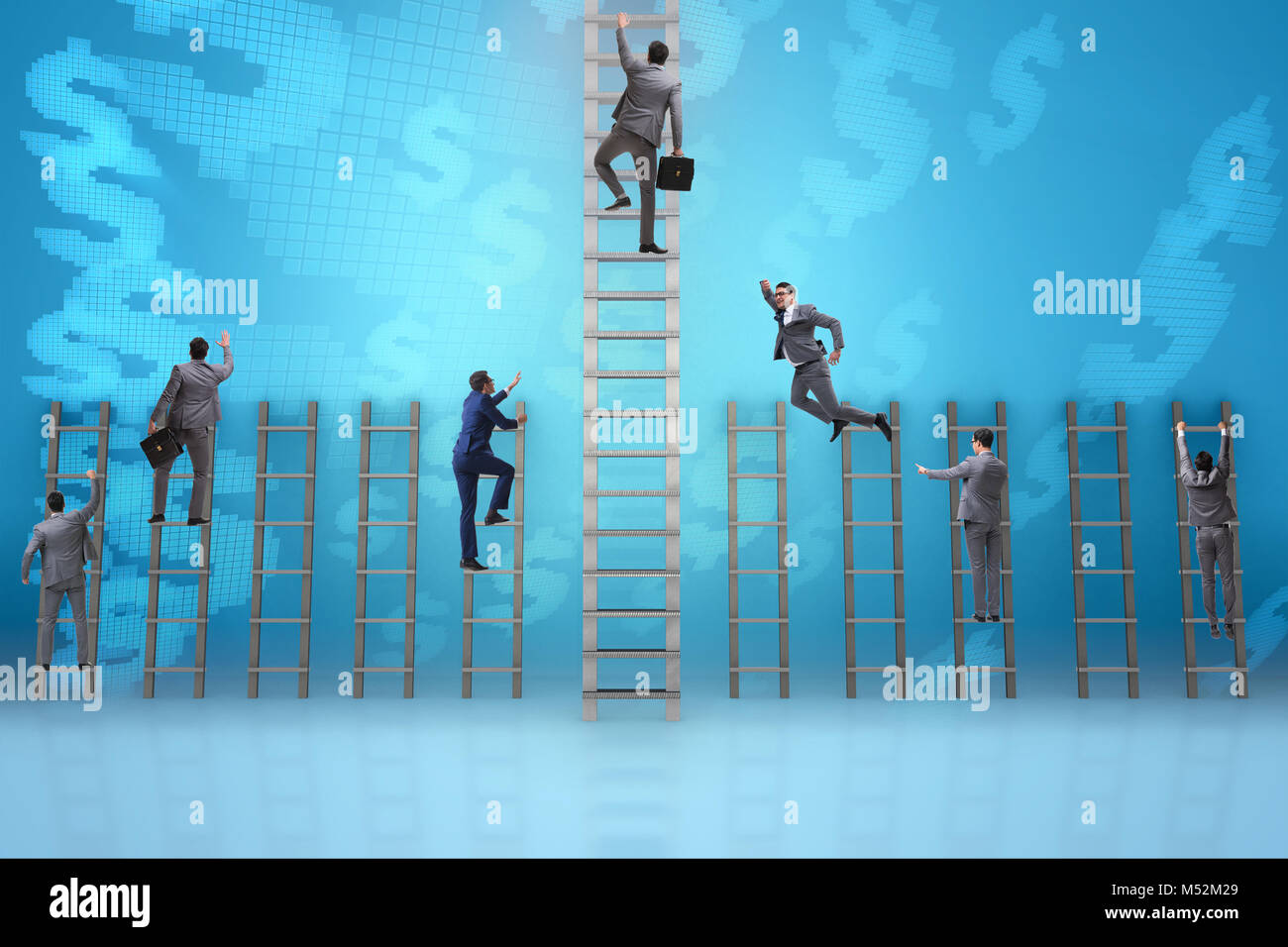 Competition concept with businessman beating competitors Stock Photo ...