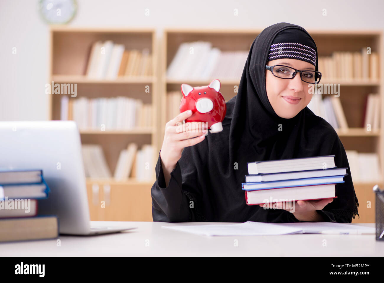 Muslim girl in hijab studying preparing for exams Stock Photo - Alamy