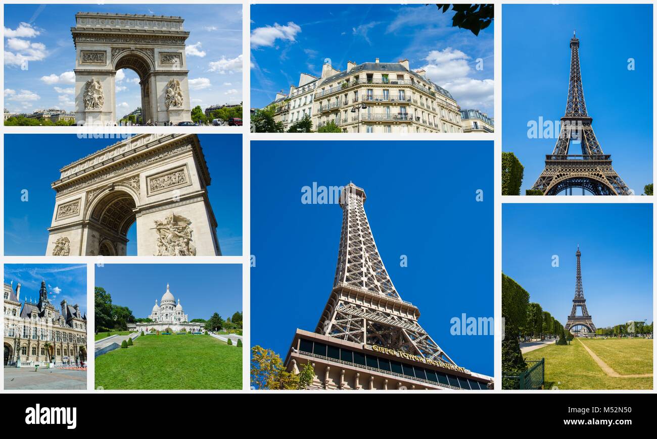 Collage of paris photos collection Stock Photo - Alamy