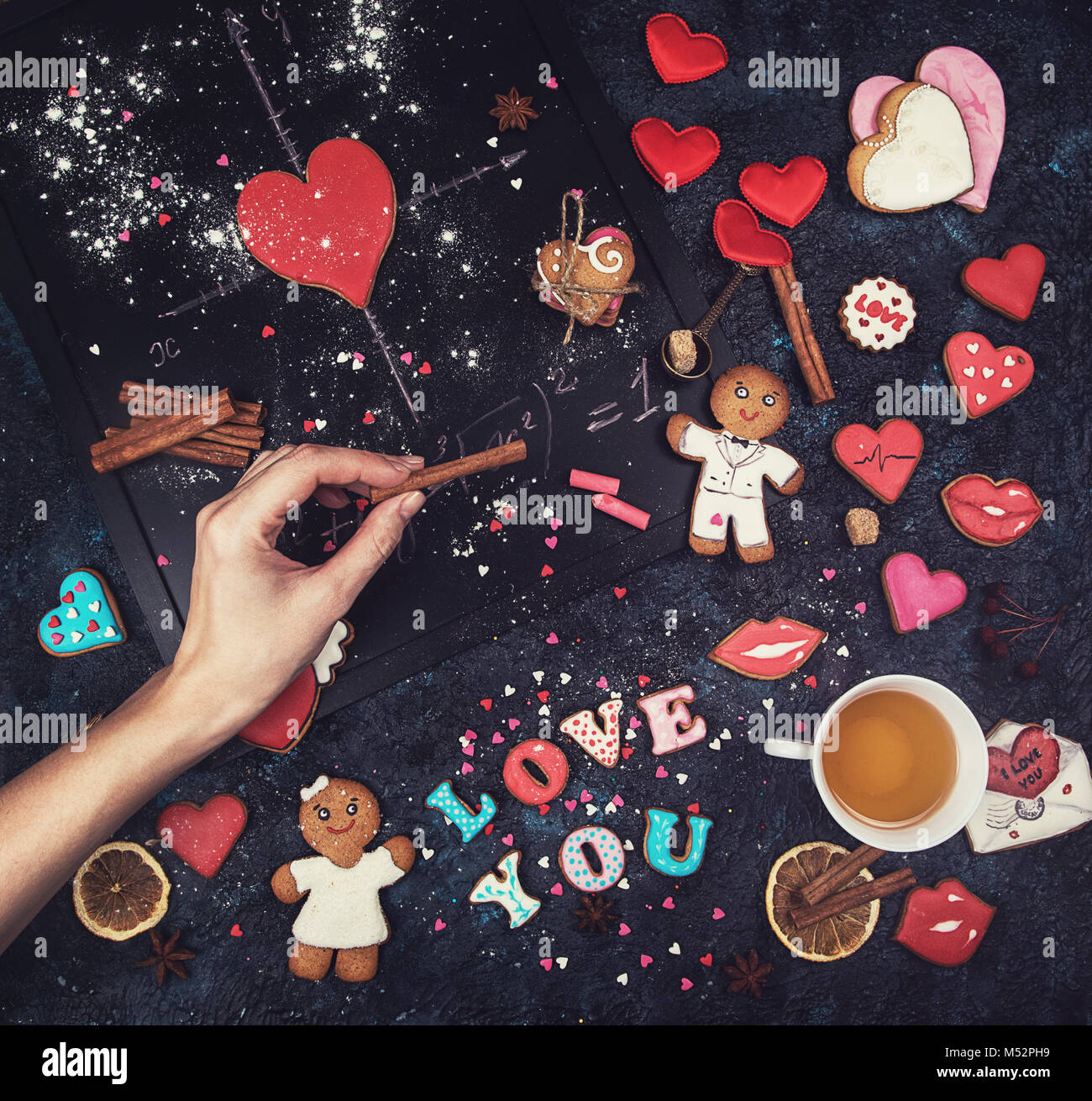 Math, hearts, formula of love Stock Photo - Alamy