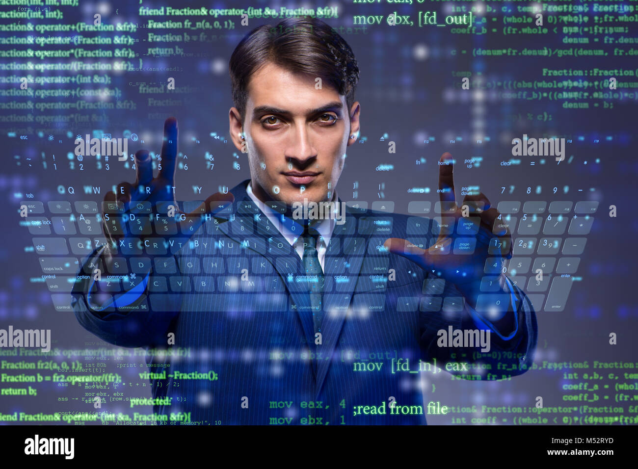 Young hacker in cyber security concept Stock Photo - Alamy