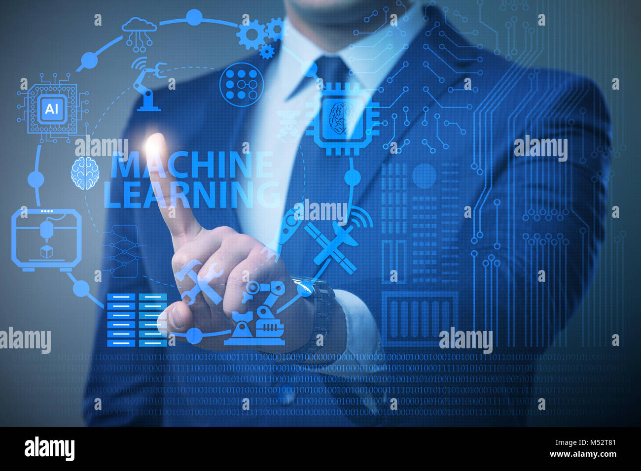 Machine learning computing concept of modern IT technology Stock Photo ...