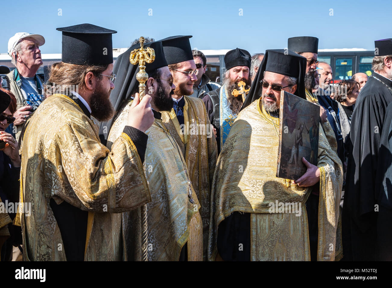Worship are Orthodox priests Stock Photo - Alamy
