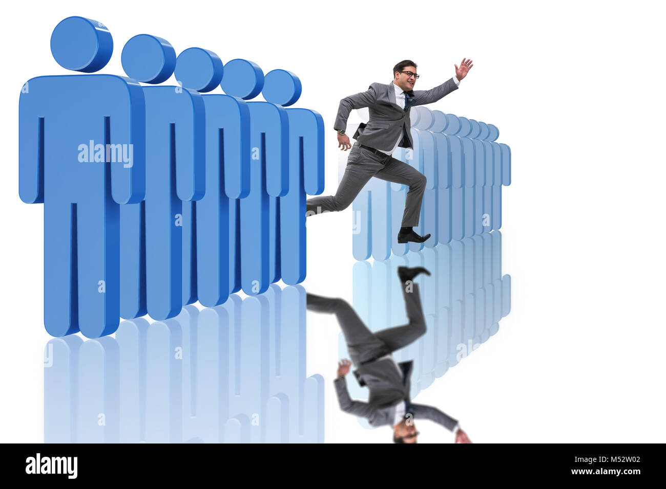 Standing out from crowd concept with businessman Stock Photo - Alamy