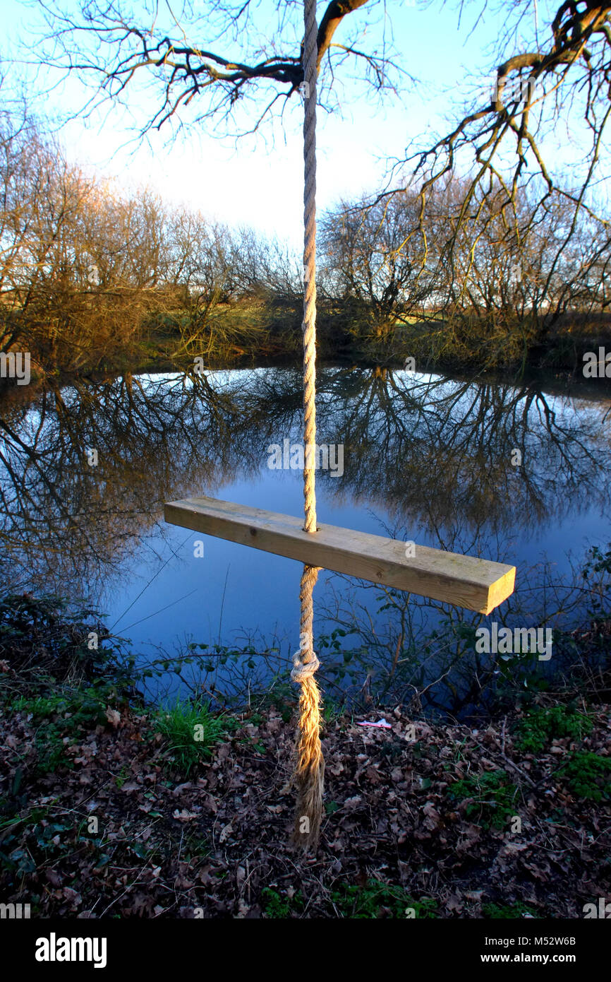 Rope swing into water hi-res stock photography and images - Alamy