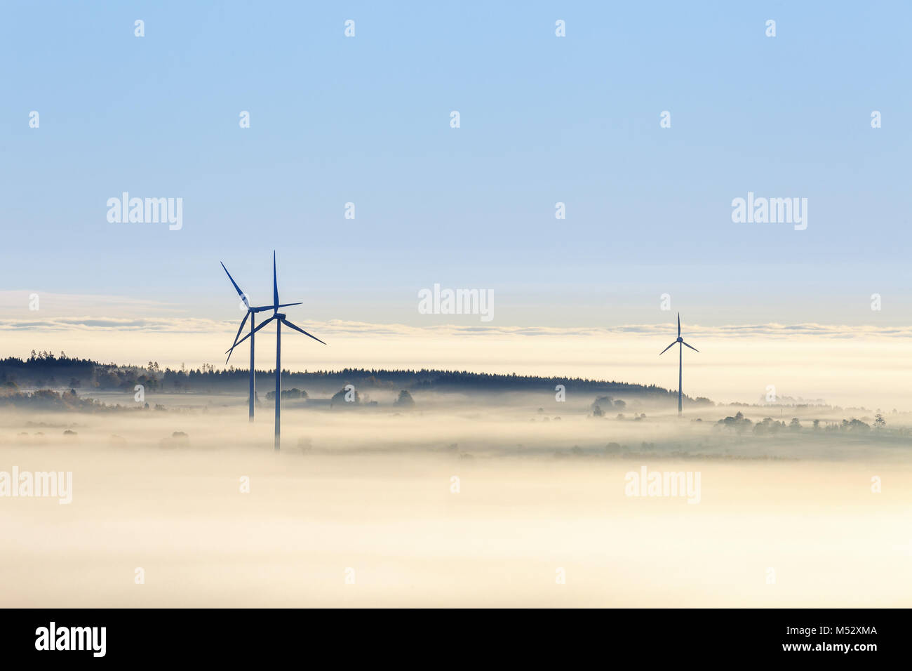 Wind turbine in foggy hi-res stock photography and images - Alamy