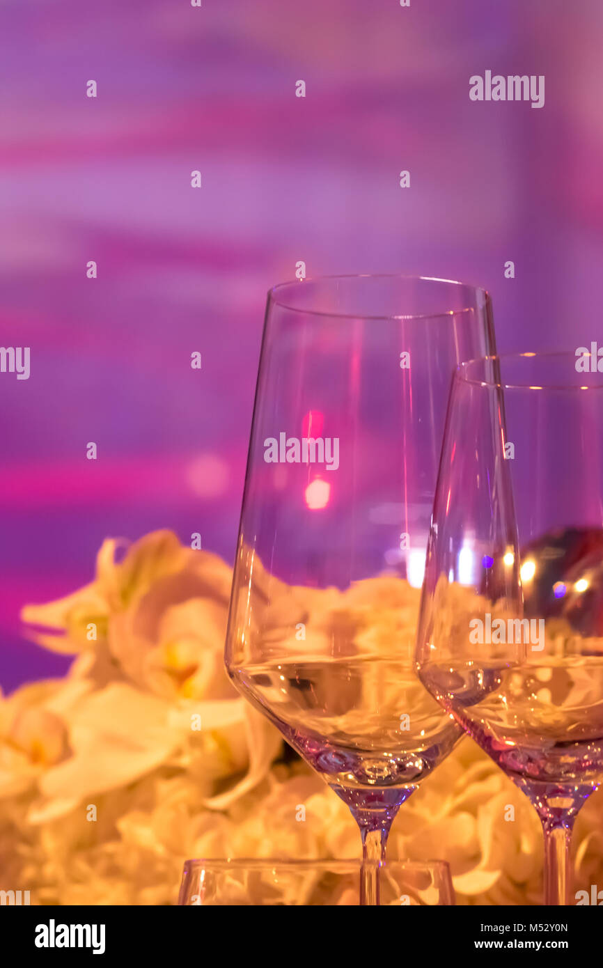 Party Setting with Colorful Bokeh Background Stock Photo - Alamy