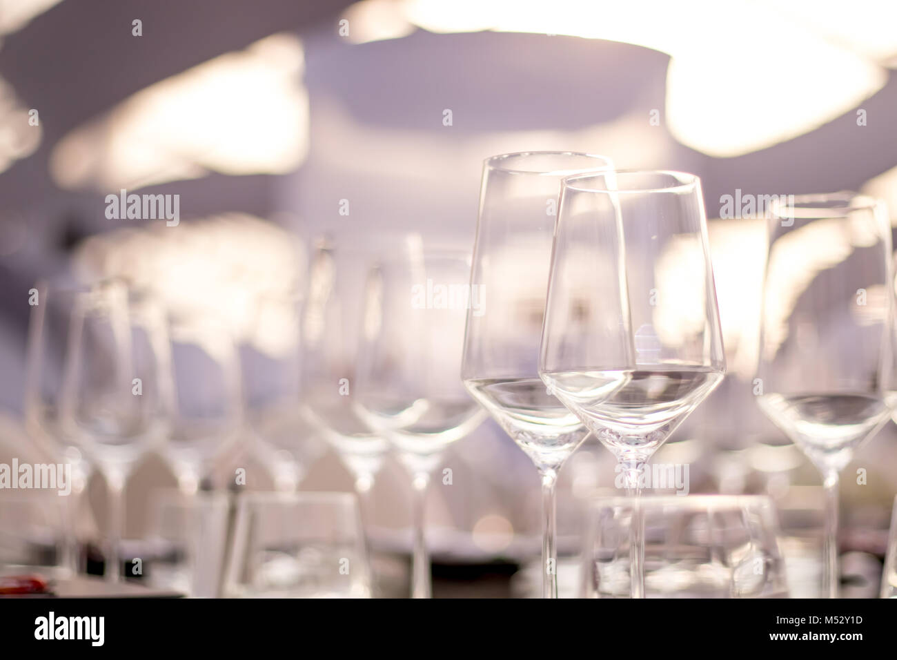 Party Setting with Bokeh Background Stock Photo - Alamy