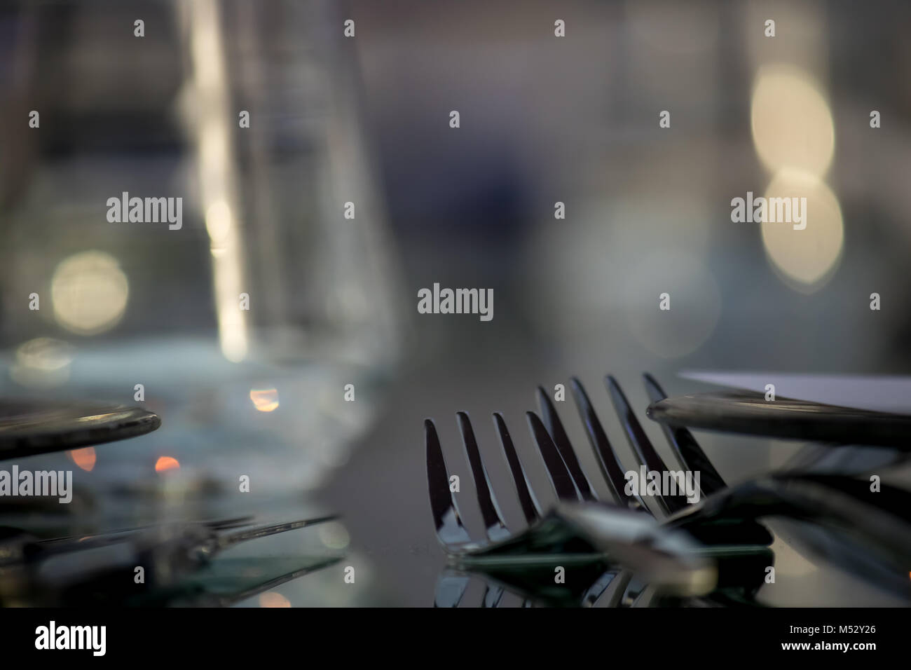 Party Setting with Bokeh Background Stock Photo - Alamy