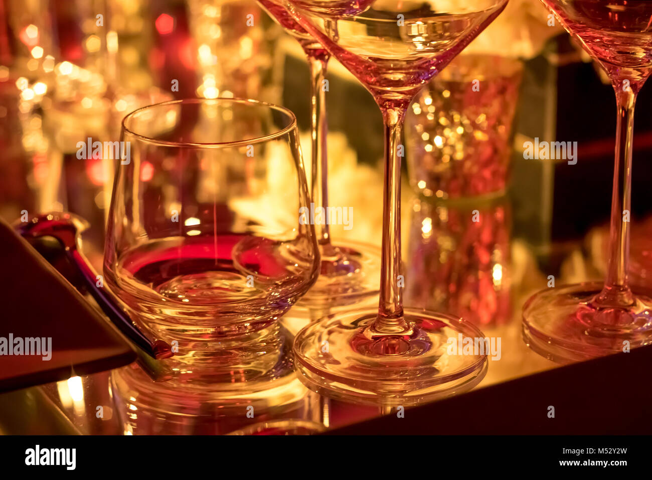Party Setting with Colorful Bokeh Background Stock Photo - Alamy