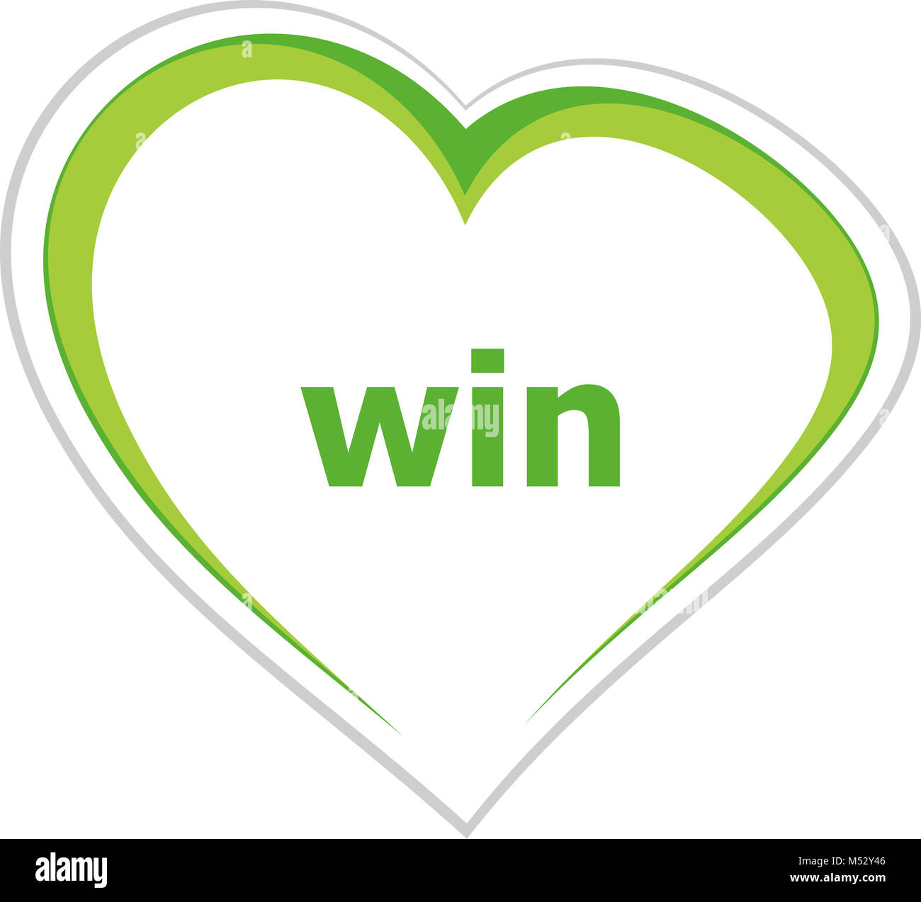 marketing concept, win word on love heart Stock Photo - Alamy