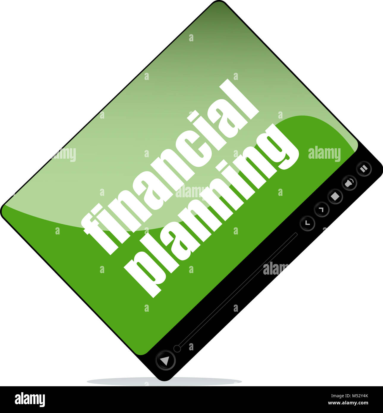 video-player-for-web-with-financial-planning-words-stock-photo-alamy