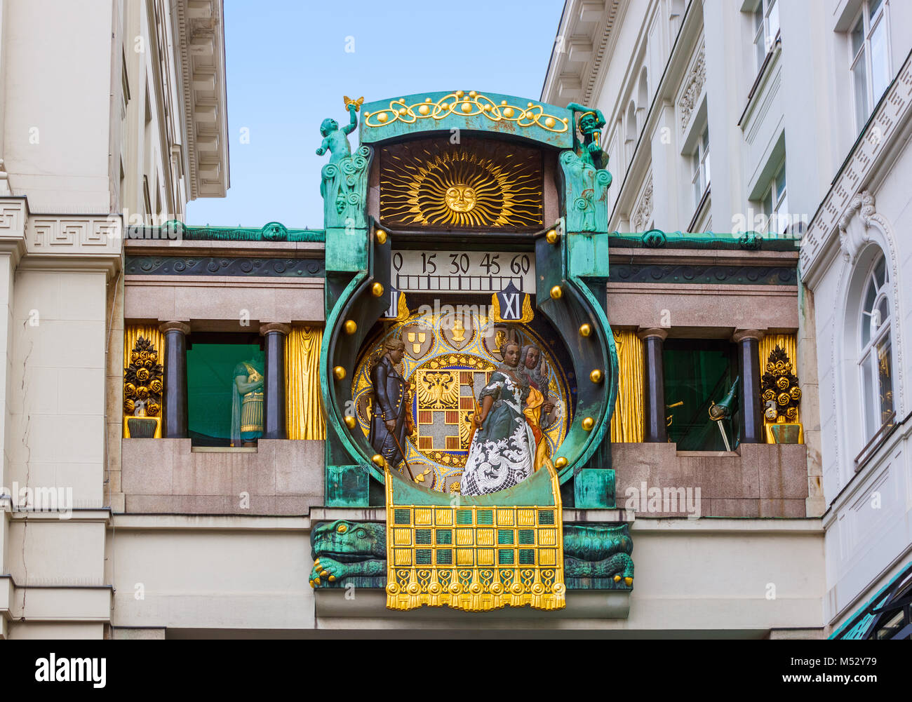 Ankeruhr Clock in Hoher Markt - Vienna Austria Stock Photo - Alamy