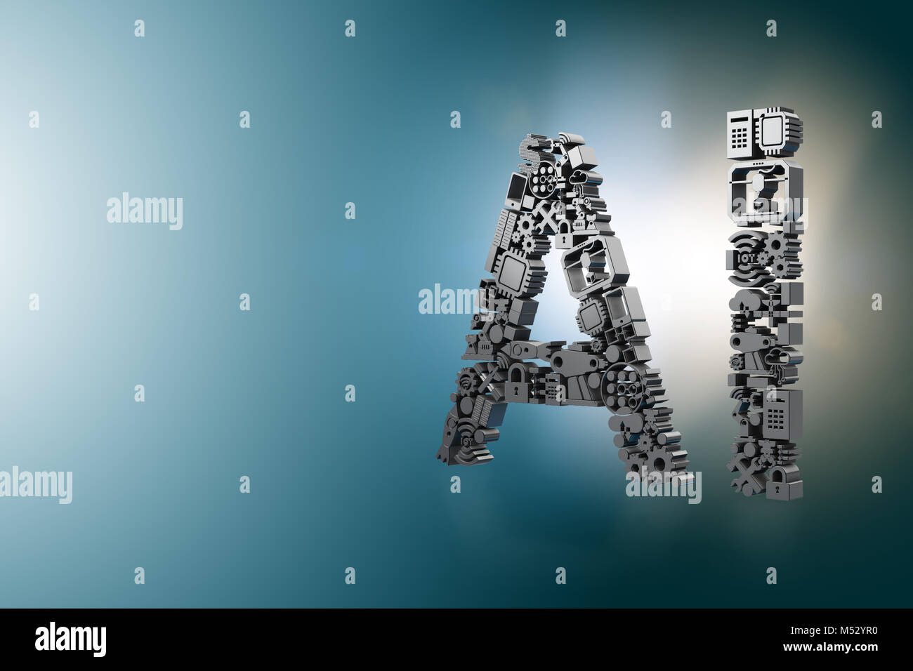 Artificial intelligence modern computing concept - 3d rendering Stock Photo - Alamy