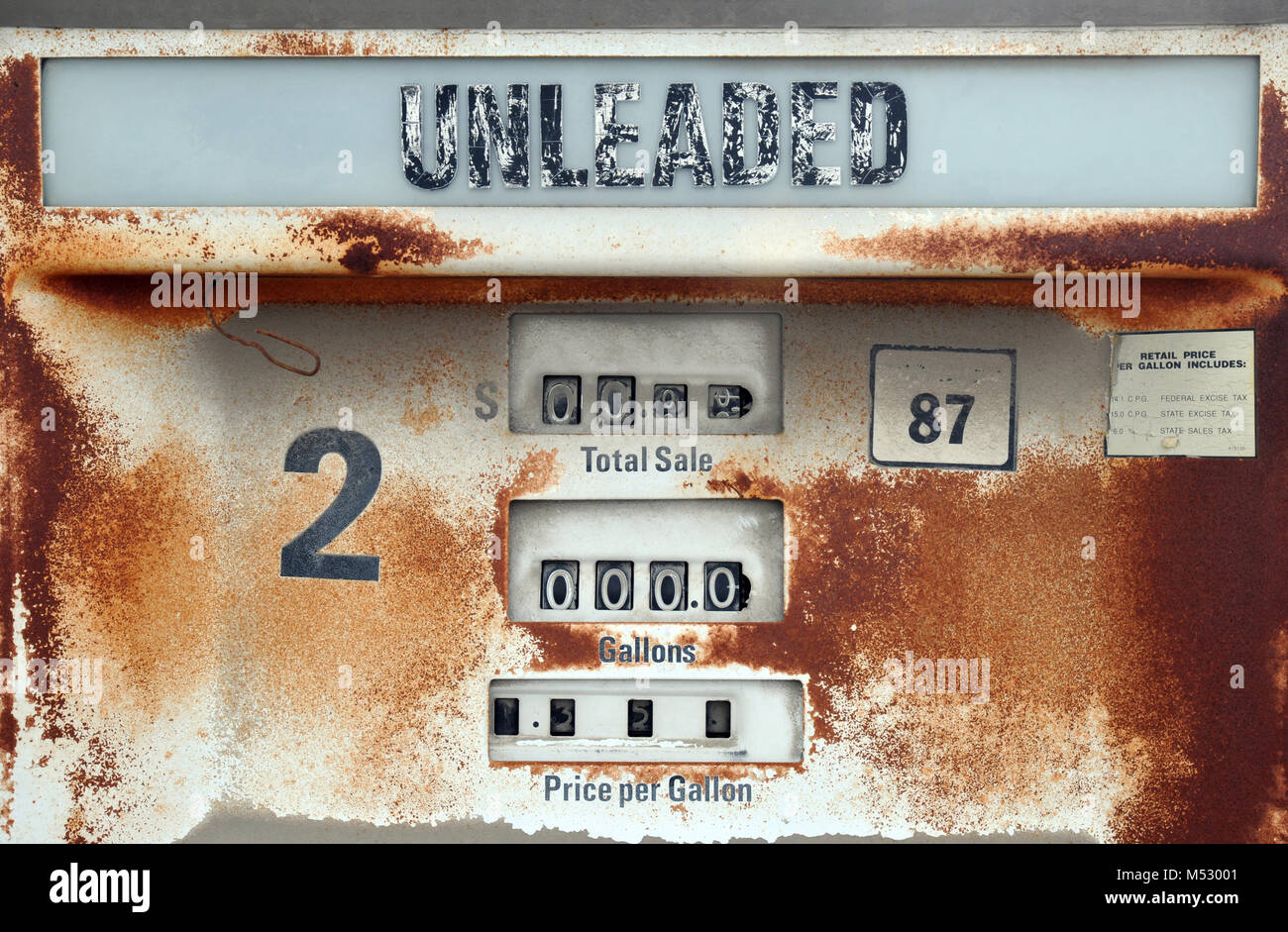 A rusty gas pump along old Route 66 in the southwestern United States ...