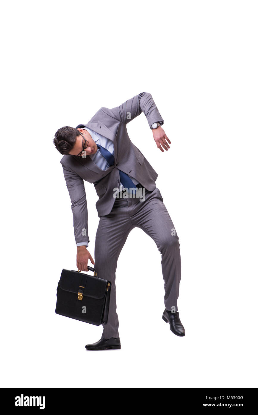 Puppet businessman isolated on white background Stock Photo - Alamy
