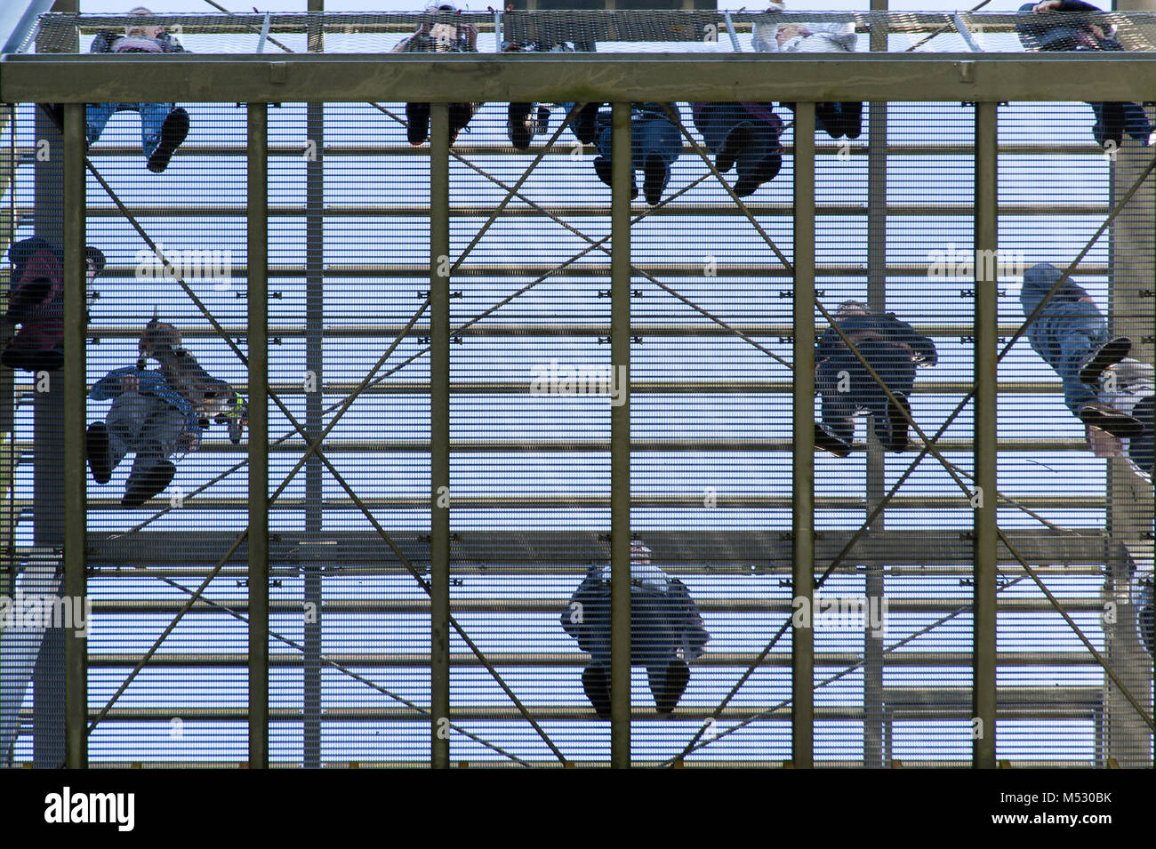 People on a lookout tower Stock Photo - Alamy