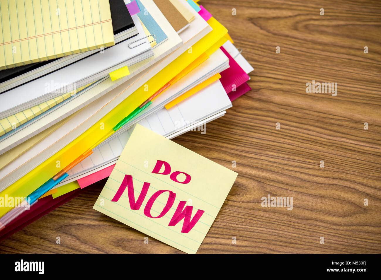 Do Now; The Pile of Business Documents on the Desk Stock Photo - Alamy
